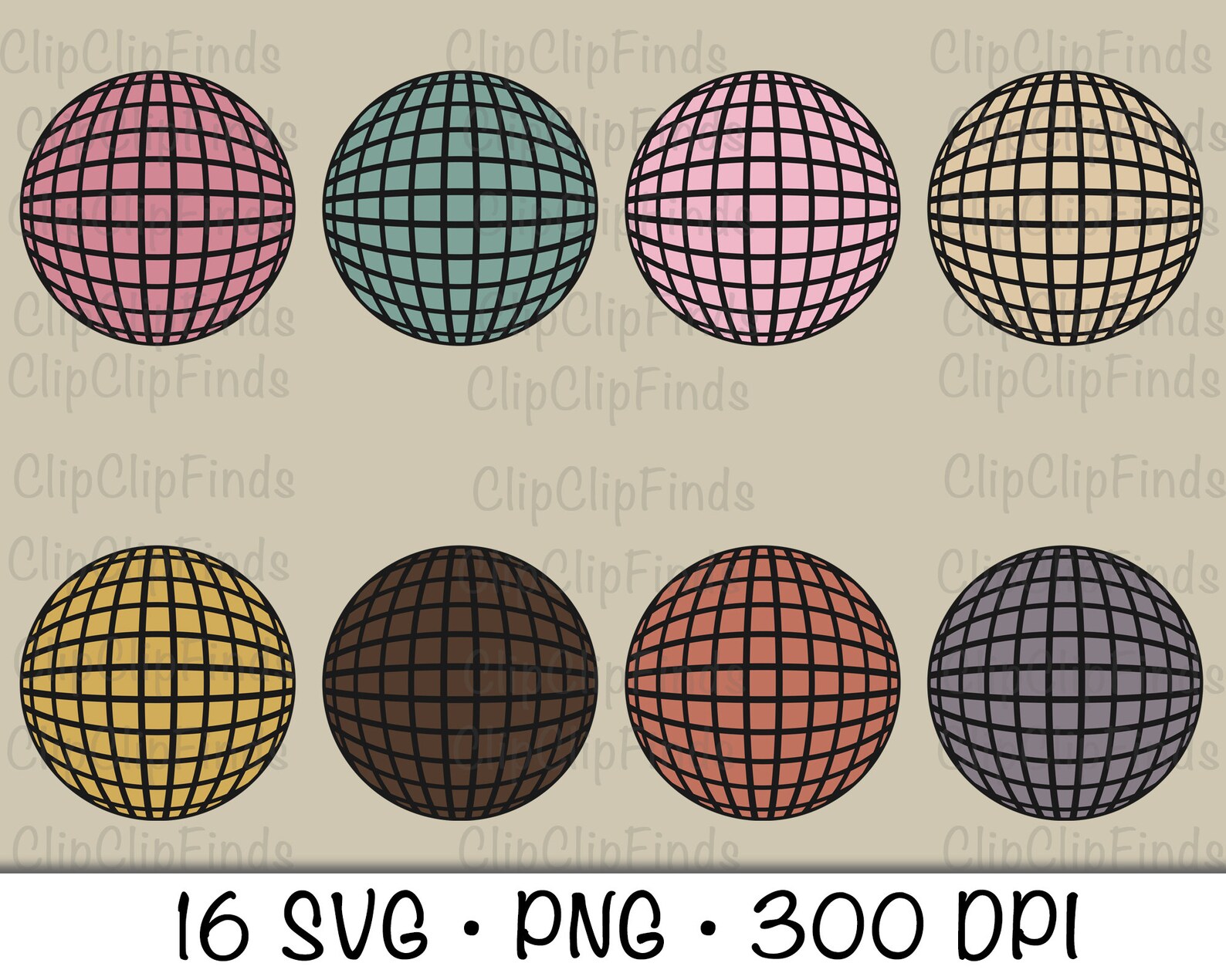 Disco Ball Bundle Groovy SVG Vector Cut File and PNG - Etsy