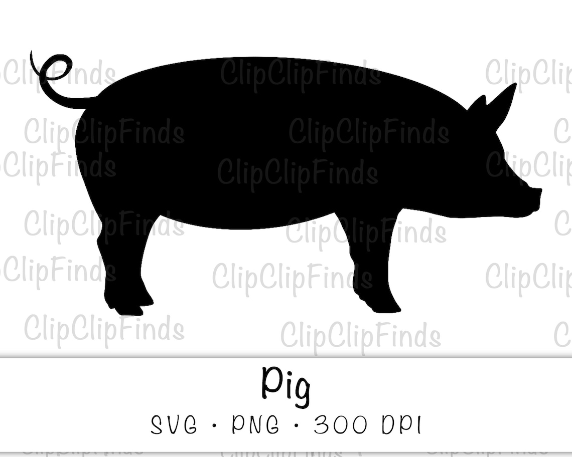 Pig SVG Vector Cut File and PNG Transparent Background Instant - Etsy