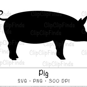 Pig SVG Vector Cut File and PNG Transparent Background Instant - Etsy