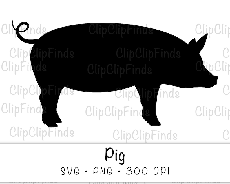 Pig SVG Vector Cut File and PNG Transparent Background Instant - Etsy