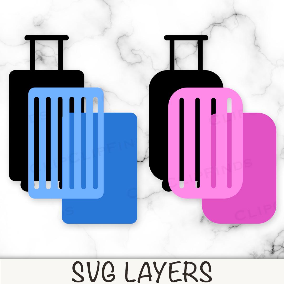 Luggage SVG, Luggage Clipart, Luggage PNG, Pink Luggage, Blue Luggage ...