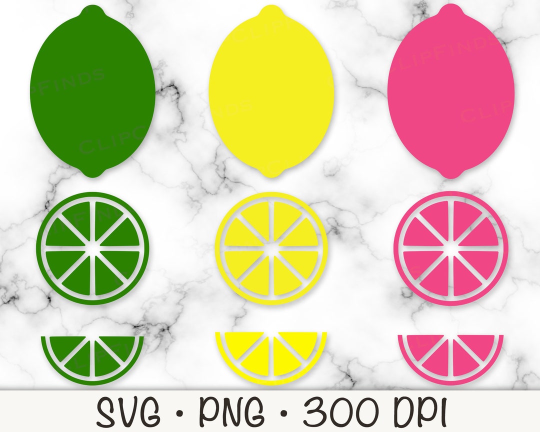 Lemon SVG, Lime SVG, Pink Lemon, Bundle Pack, Icon Symbol, Vector Cut ...