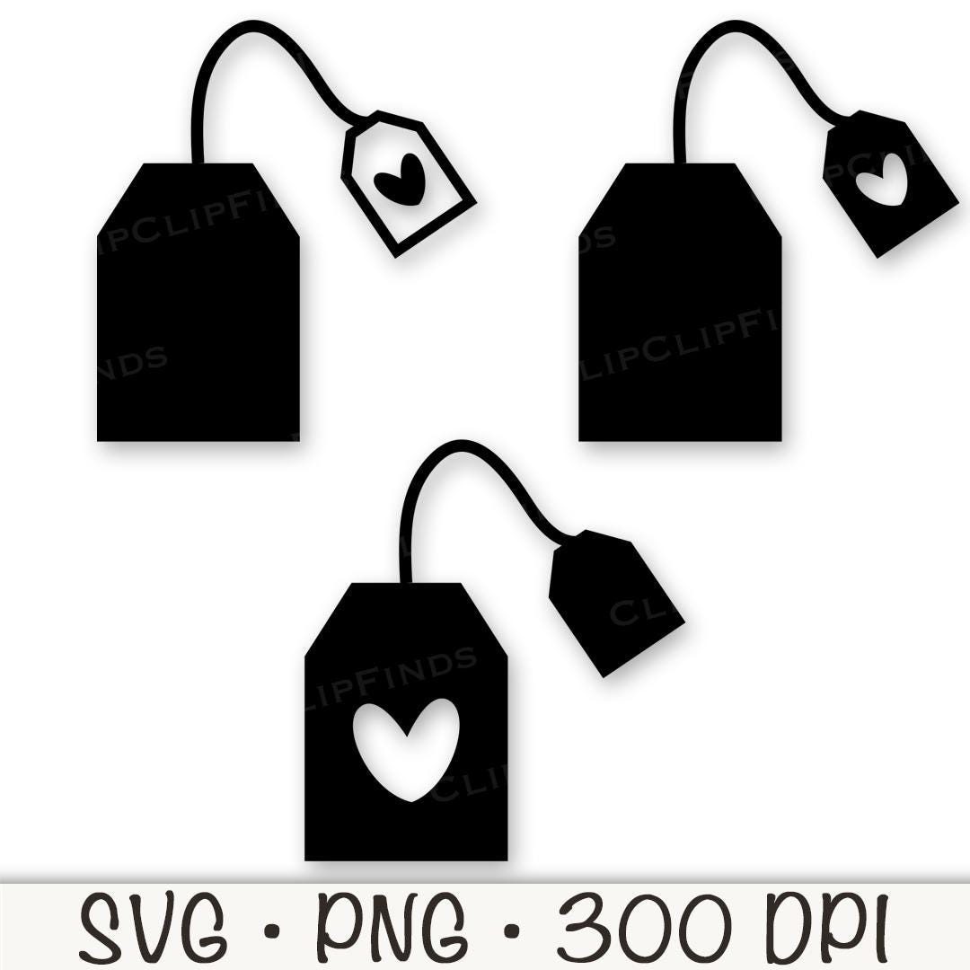 Tea Bag With Heart SVG, Tea Bag PNG, Tea Bag Silhouette Shape, Tea Bag ...