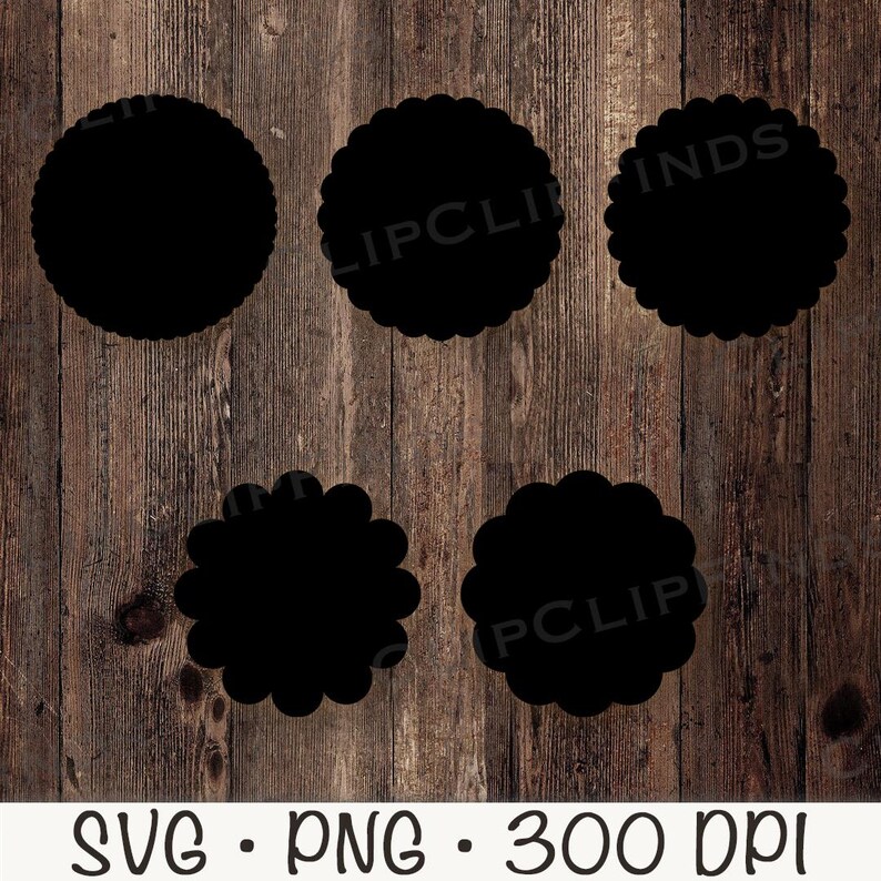 Scallop Shape Circle SVG, PNG, Frame, Label, Tag, Vector Layer, Digital ...