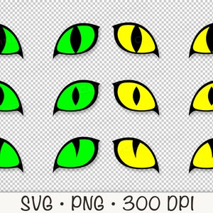 Cat Eyes SVG, Cat Eyes Clip Art, Cat Eyes PNG, Spooky Cat Eyes, Instant ...