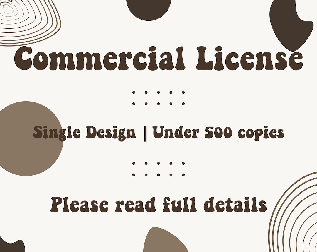 Commercial License Single Design | Please Read Full Description Before ...