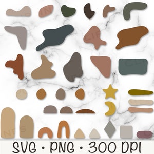 Hand-drawn Boho Shapes SVG, Boho Blob, Abstract Minimalist Element ...