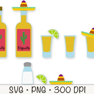 Tequila SVG Tequila Shot SVG Mexican Sombrero Mexican - Etsy