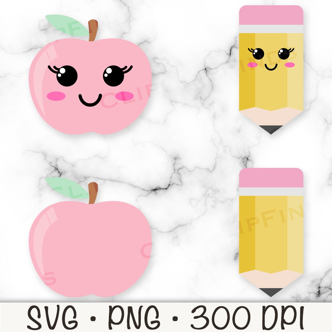 Apple and Pencil SVG, School Pencil SVG, Teacher's Apple Svg, Cute ...