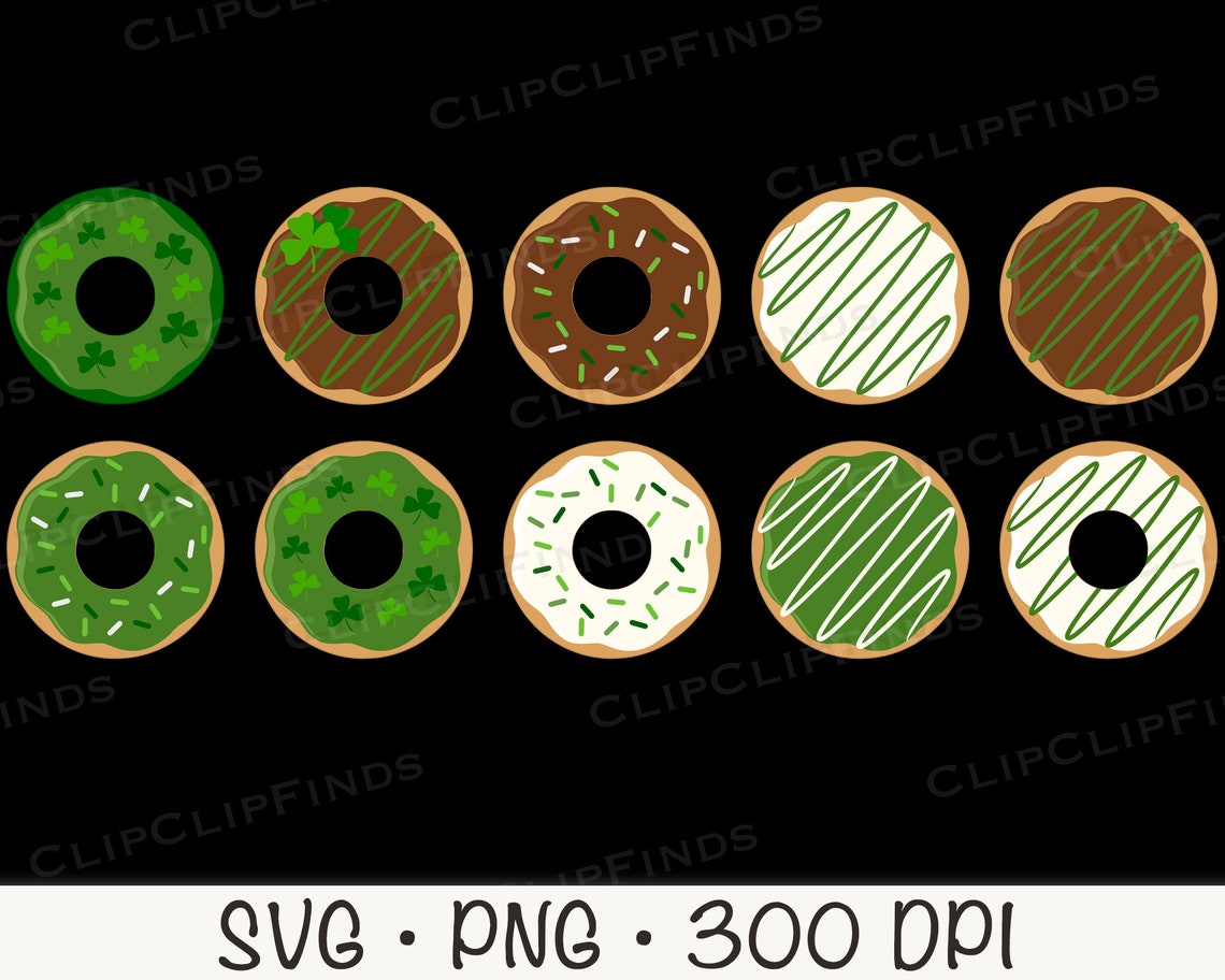 St. Patrick's Day Donut SVG Green Donut Vector Cut File - Etsy
