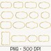 Gold Label Outline Frames PNG, Digital Gold Label Graphics, Gold Tags ...
