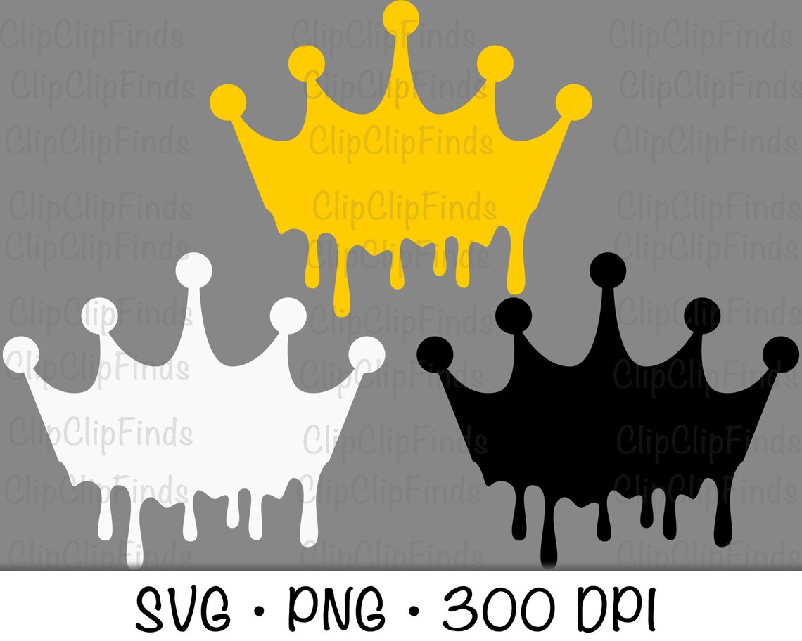 Dripping Crown SVG Vector Cut File and PNG Transparent - Etsy