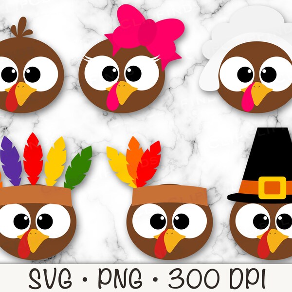 Cute Turkey Svg - Etsy