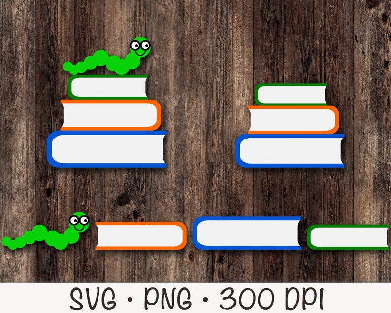 Bookworm SVG, Books PNG, Books Clipart, Caterpillar, Nerd, School ...