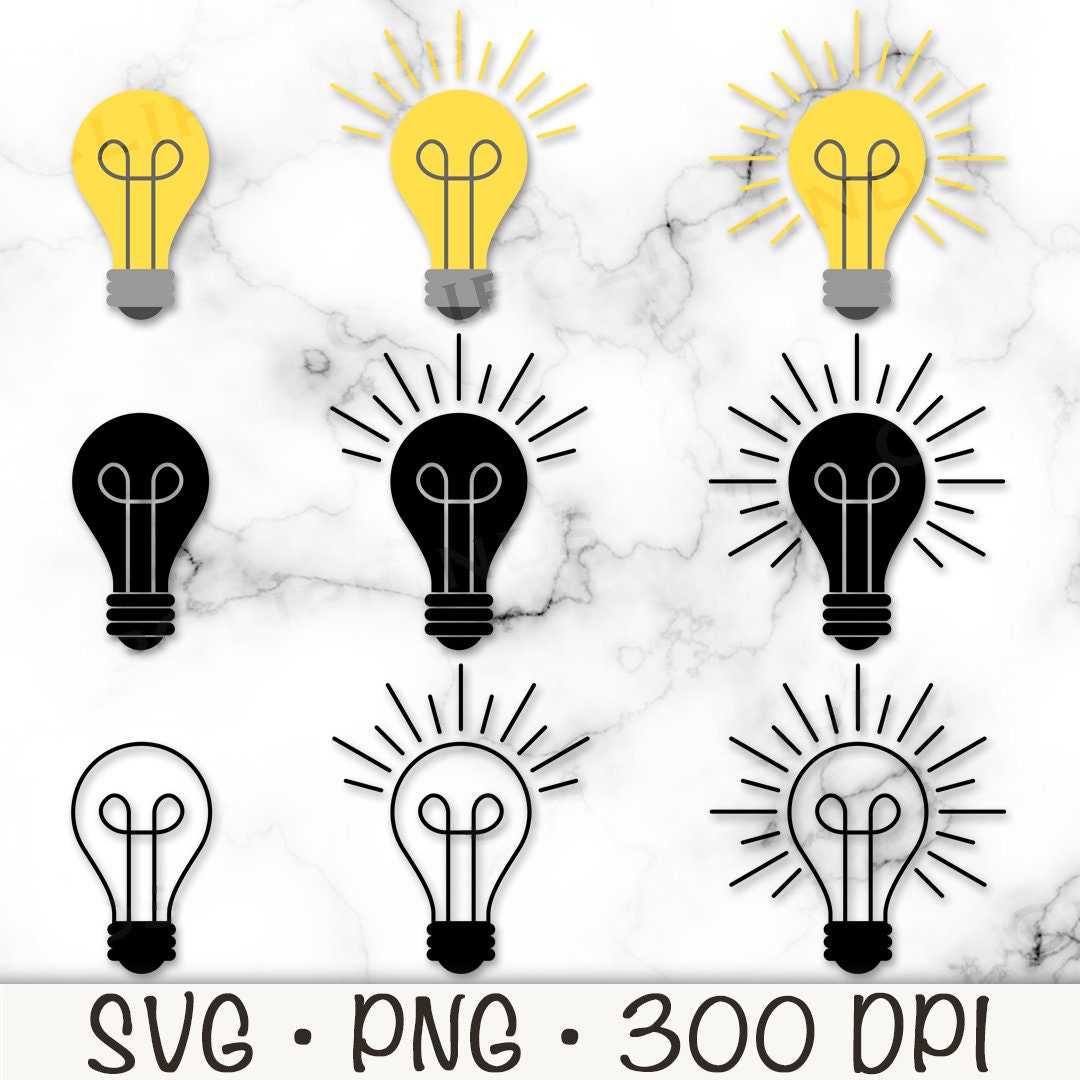 Light Bulb SVG, Light Bulb PNG, Light Bulb Clipart, Light Bulb Bundle ...