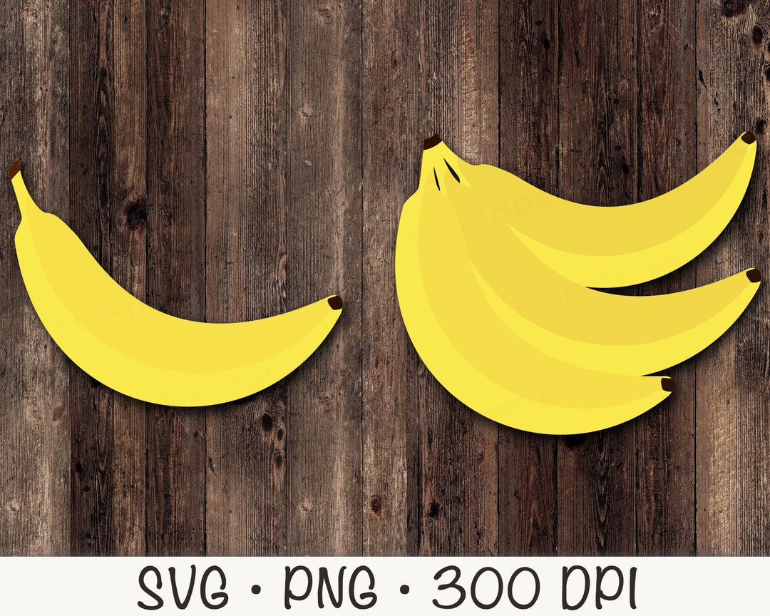 Banana SVG, Bunch of Bananas, Banana Clipart, Banana PNG, Single Banana ...