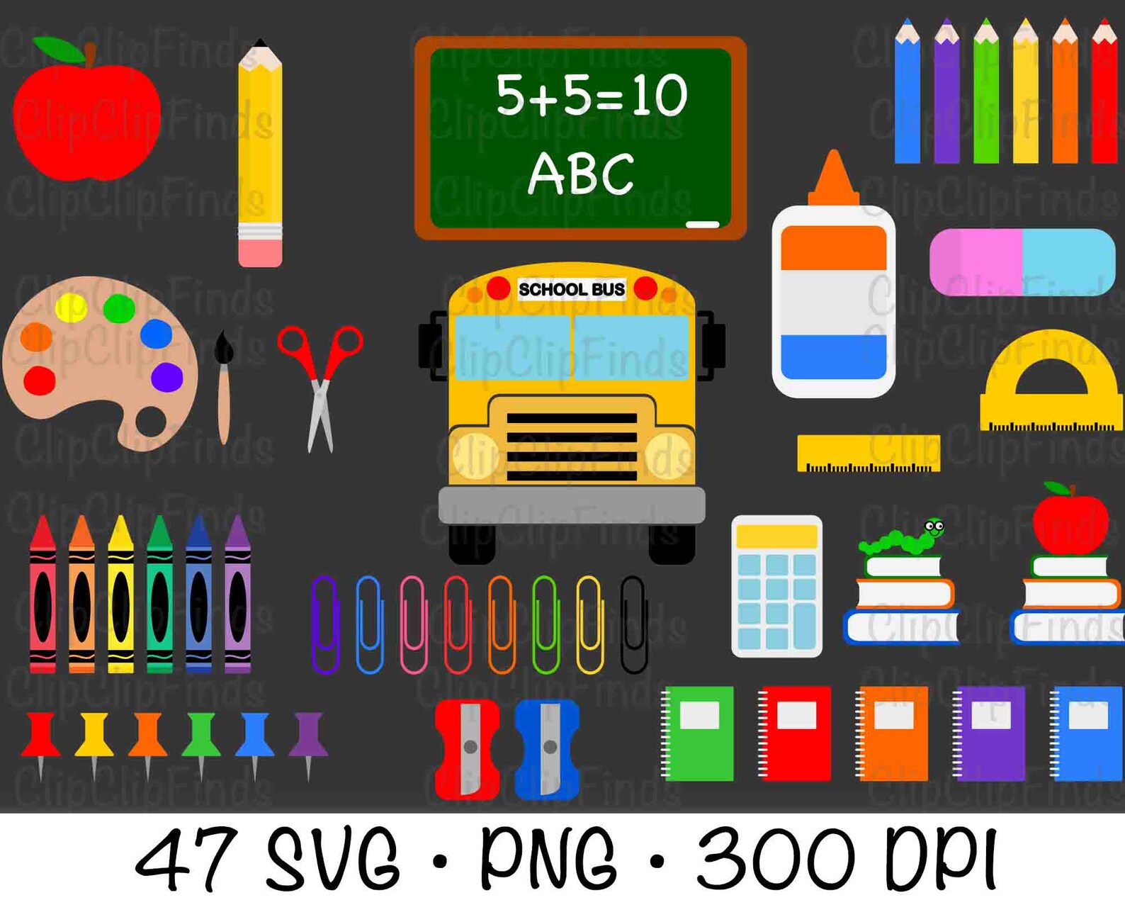 School SVG Bundle Back to School Clip Art Teacher Student - Etsy