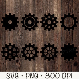 Cog Bundle Pack SVG, Gear Cog PNG, Mechanical Cog Wheel, Steampunk, Cog ...
