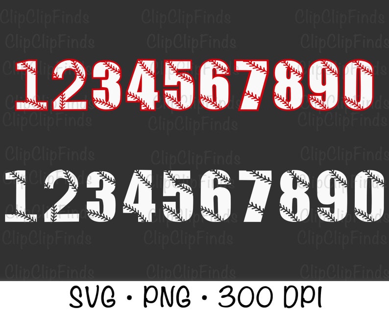 Baseball Numbers SVG PNG Instant Digital Download - Etsy