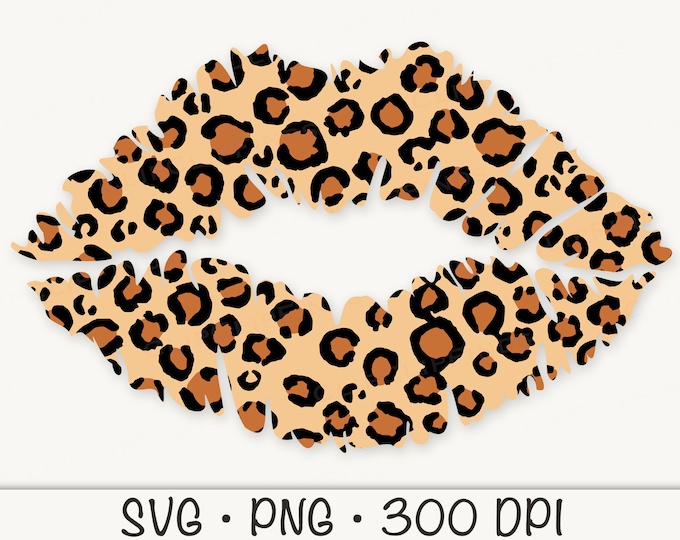Lips SVG Bundle Pink Leopard Kiss and Hug - Print & Cut File for ...