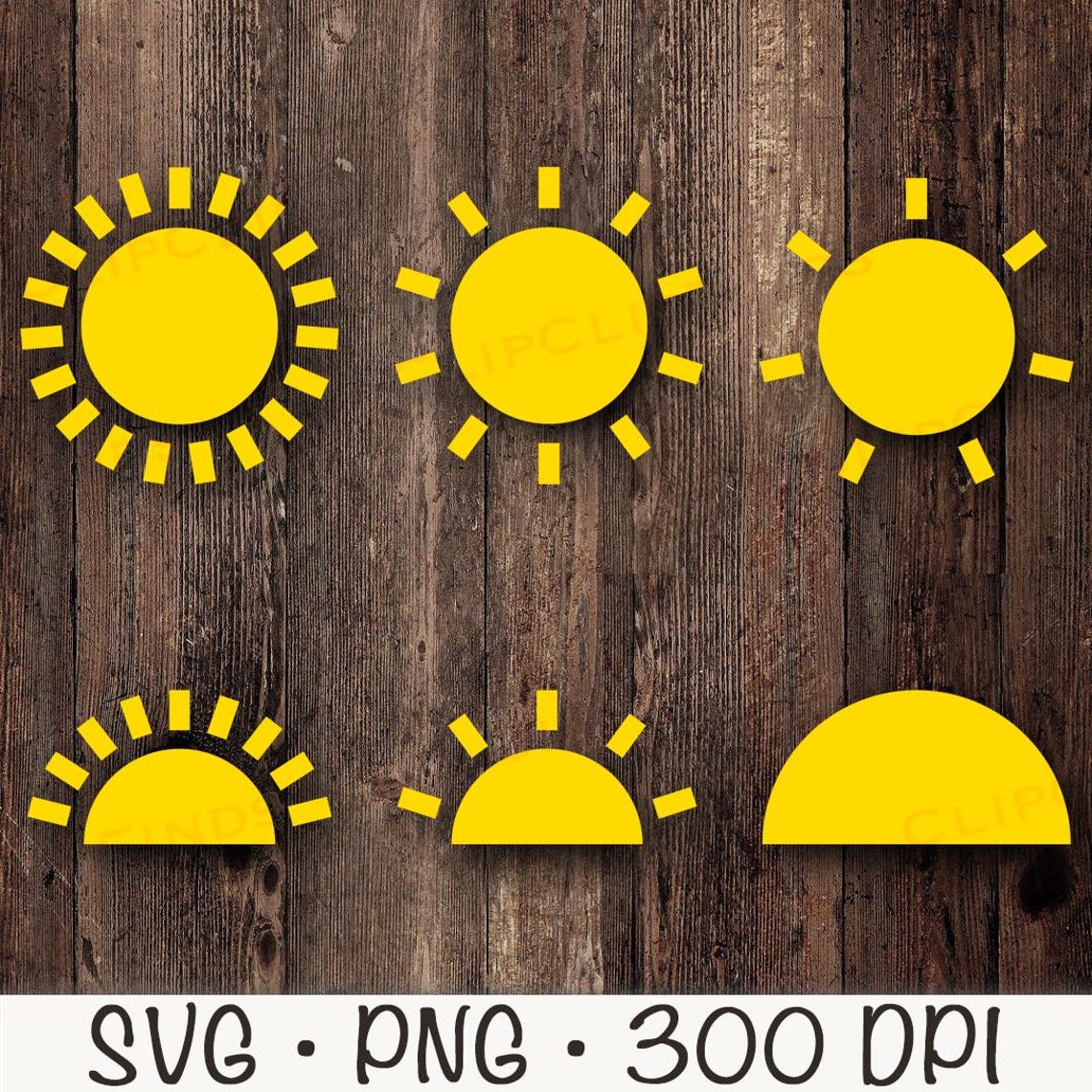 Sunshine, Sun, Sunset, Sunrise, Half Sun, SVG, PNG, Clip Art, Instant ...