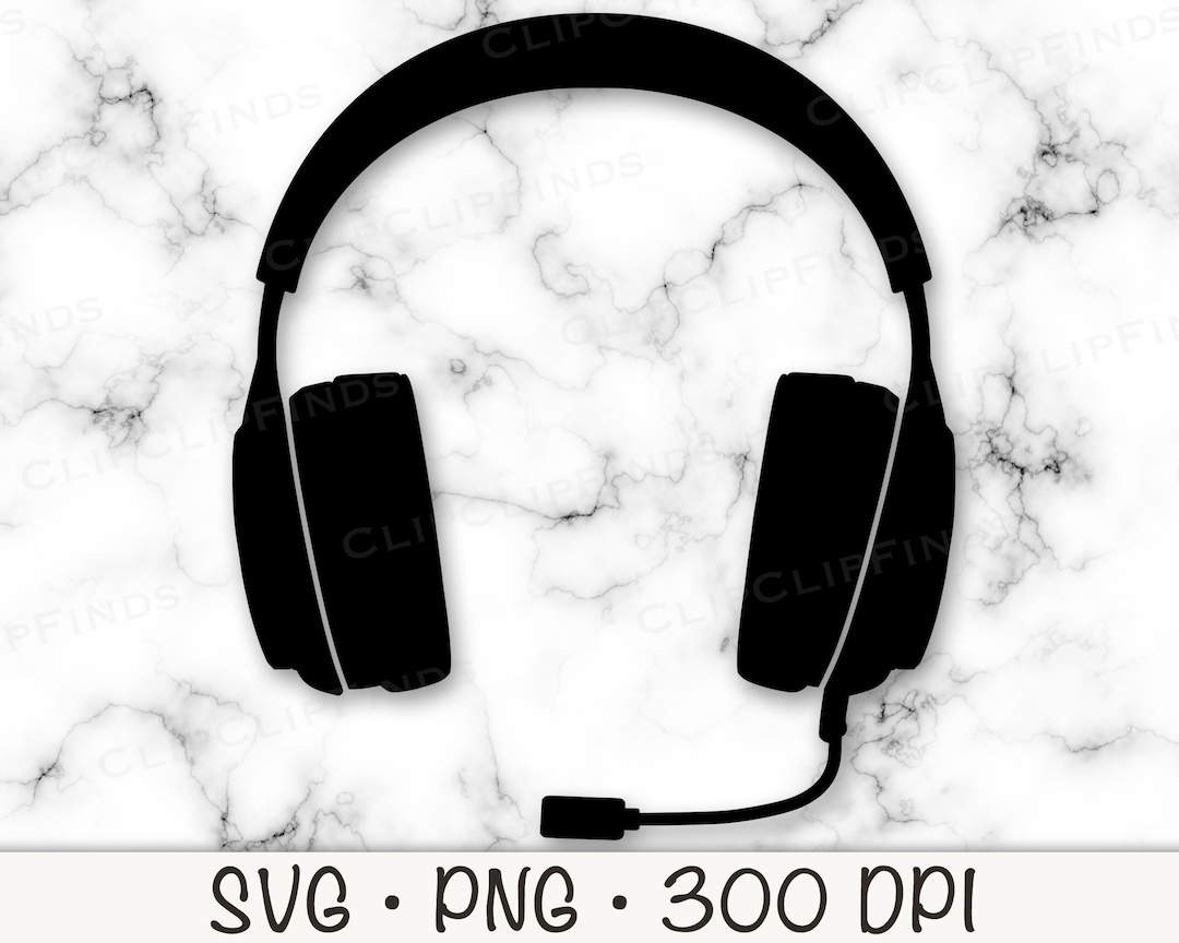 Gaming Headset Earphones SVG Vector Cut File and PNG Transparent ...