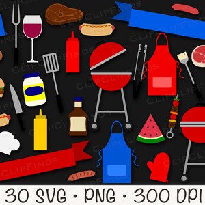 BBQ Clipart, Summer Barbecue, Summer Cookout, Backyard, BBQ SVG Png ...