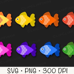 Cute Colorful Fish SVG, Fish Clipart, Fish PNG, Kid's Fish Clipart ...