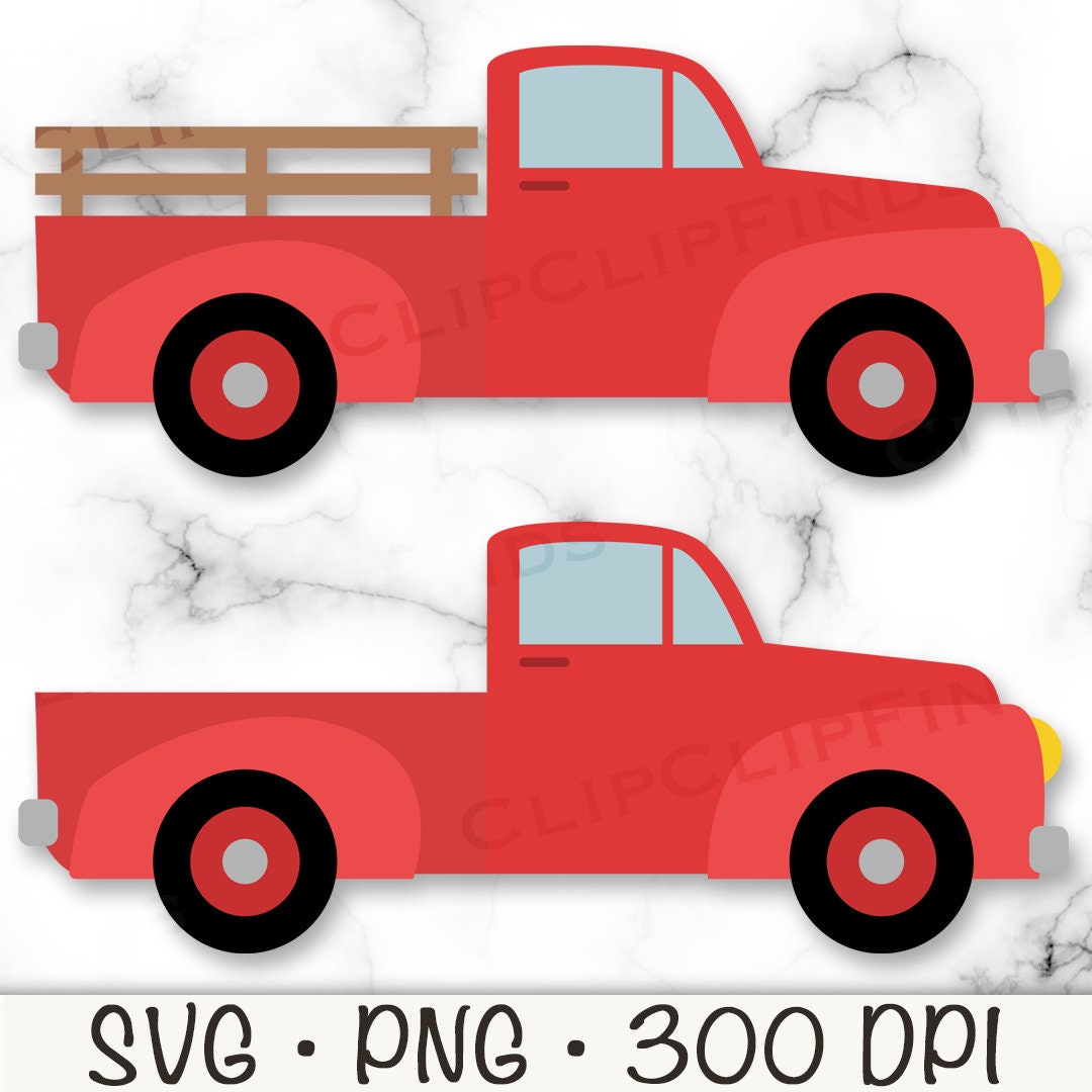 Vintage Pick up Truck SVG, Retro Truck PNG, Red Pick up Truck Clip Art ...