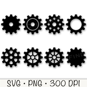 Cog Bundle Pack SVG, Gear Cog PNG, Mechanical Cog Wheel, Steampunk, Cog ...