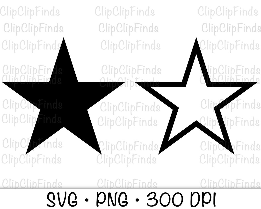 Star SVG, Star Outline, Star PNG, Clip Art, Instant Digital Download - Etsy