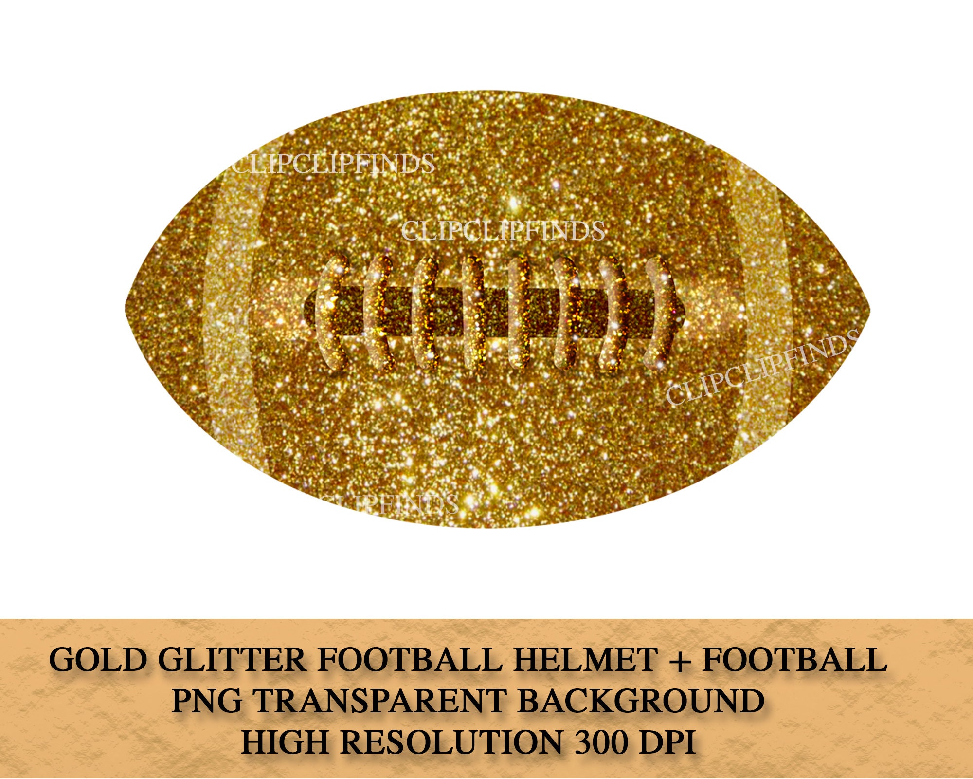 Gold Glitter Football and Helmet PNG Transparent Background | Etsy