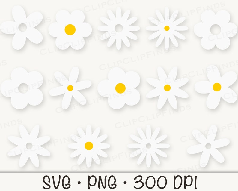 Daisy SVG White Daisies Flower Hippie Groovy Bundle - Etsy