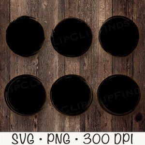 Distressed Circle Frame SVG, Brush Stroke Circle Silhouette, Background ...