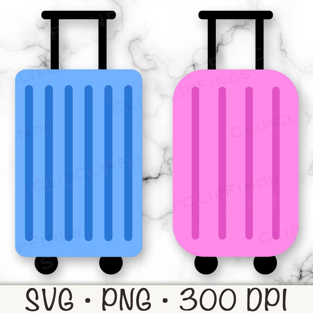 Luggage SVG, Luggage Clipart, Luggage PNG, Pink Luggage, Blue Luggage ...