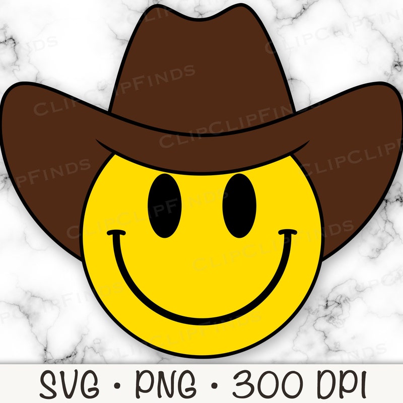 Smiley Face Cowboy Hat - Etsy