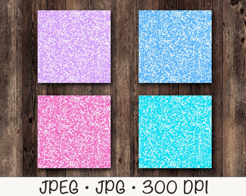 Pack of 10 Colored Composition Notebook Digital Wallpaper JPEG - Etsy