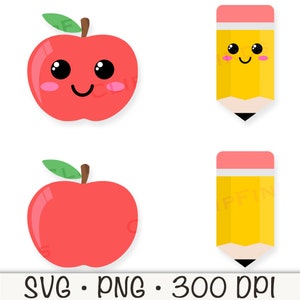 Apple and Pencil SVG, School Pencil SVG, Teacher's Apple Svg, Cute ...