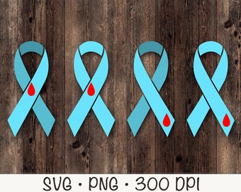 Diabetes Awareness SVG Type 1 Diabetes Blue Ribbon SVG, PNG Transparent ...
