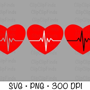 Heart Beat SVG Vector File Heartbeat PNG Transparent - Etsy