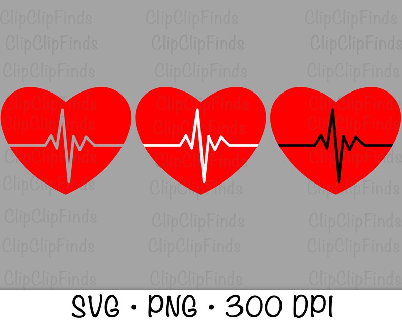 Heart Beat SVG Vector File Heartbeat PNG Transparent - Etsy