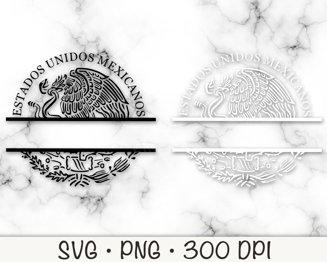 Escudo Mexicano Split Monogram, Mexican Flag Eagle, SVG, Sublimation ...
