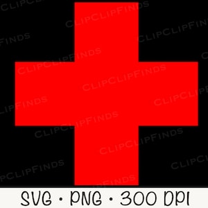Red Cross SVG Vector Cut File and PNG Transparent Background ...
