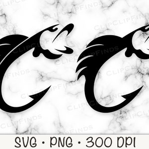 Fish Hook SVG, Fish on a Hook SVG Vector Cut File, Fish Hook PNG ...
