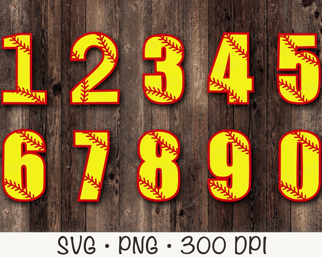 Softball Numbers, SVG PNG, Instant Digital Download - Etsy