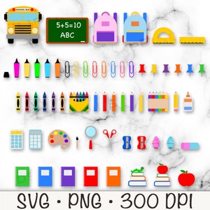 School Clipart, School Supplies SVG, Back to School, Art Supplies ...
