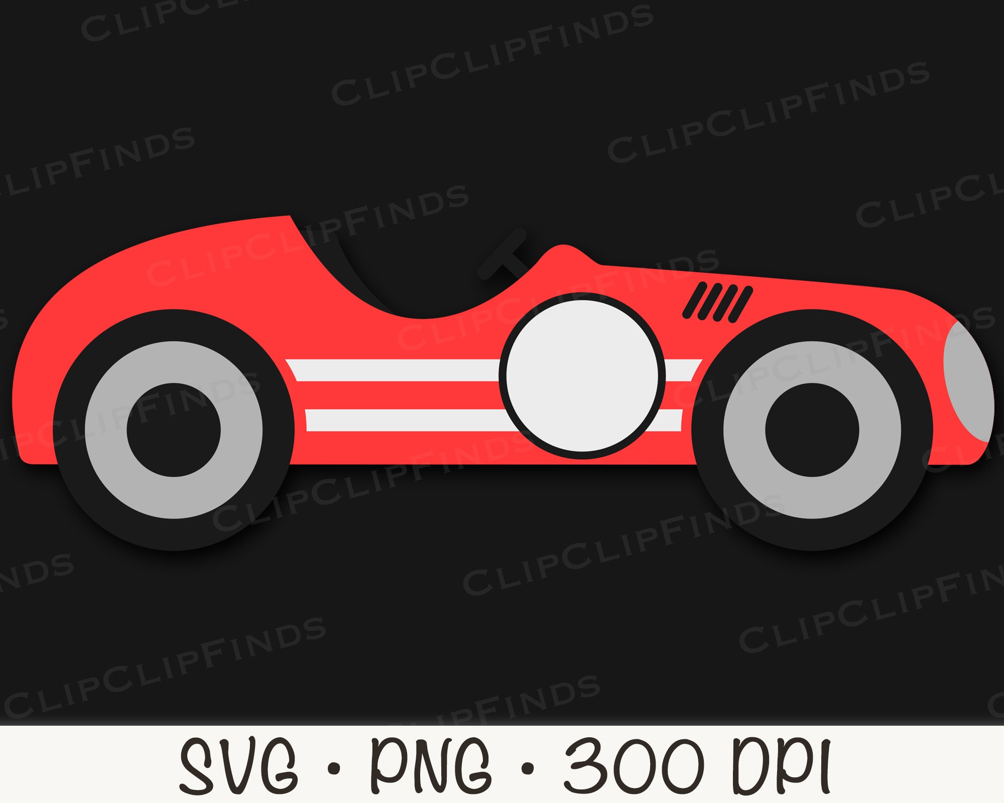 Vintage Race Car Clip Art