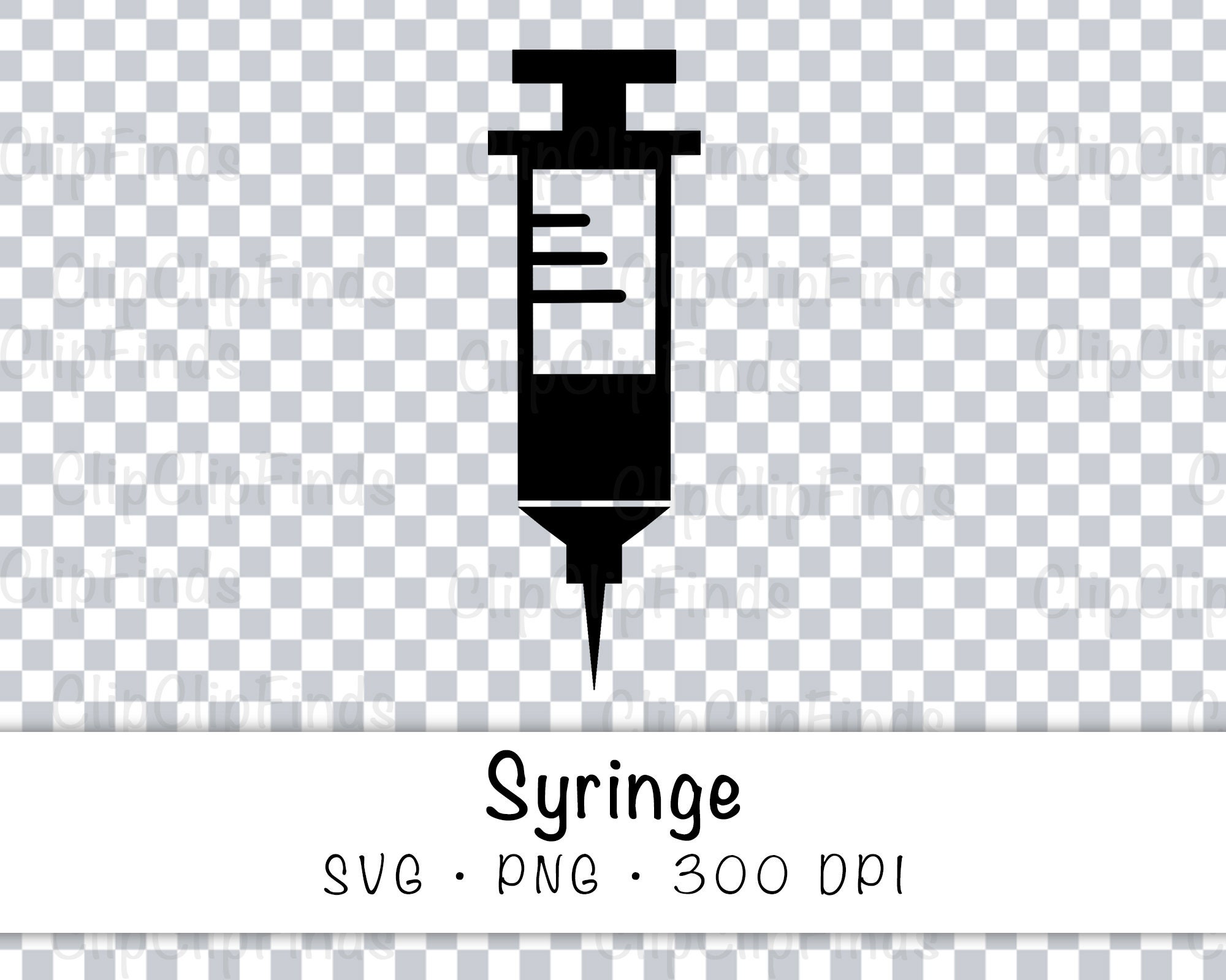 Syringe SVG Vector Cut File and PNG Transparent Background - Etsy