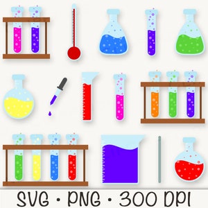 Test Tube Flasks SVG, Cute Chemistry PNG, Fun Science Clipart, Beaker ...