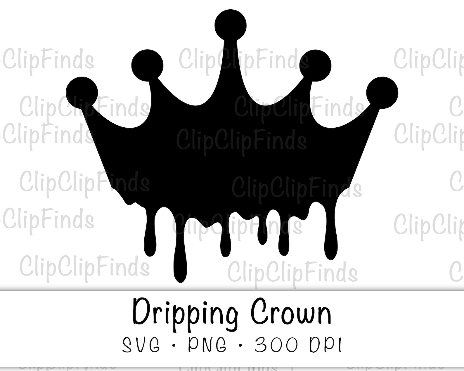 Dripping Crown SVG Vector Cut File and PNG Transparent - Etsy
